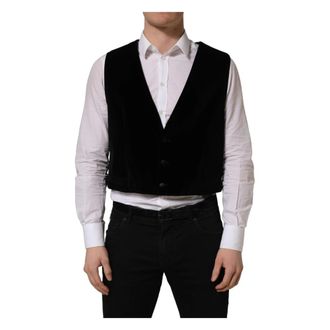 Dolce & Gabbana Einreihige Weste - - Suits - Herren - Schwarzk - 3XL