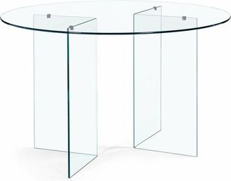 BIZZOTTO Bizzotto - Runder Tisch Iride mit transparentem Glasrahmen ø 130 cm für Wohnzimmer und Küche