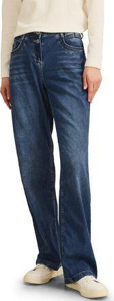 Cecil Damen B378648 Wide Leg Jeans, mid Blue Used wash, 36 W/30 L