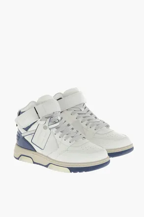 Off-white High Sneakers OUT OF OFFICE in Hammered Leather Off-White