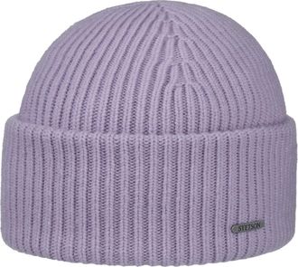 Stetson Classic Uni Wollm&uuml;tze Damen Herren Made in Italy 100% Wolle Gestrickt Beanie Herbst Winter Flieder One Size