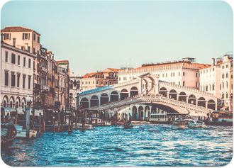 Fabulous Platzsets mit Unterseite aus Kork, Rialtobr&uuml;cke, Venedig, Italien, Weltkulturerbe, gro&szlig;, 39,5 x 28,5 cm, 4 St&uuml;ck