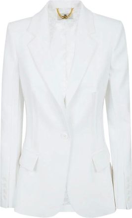Elisabetta Franchi Femme, Vestes, Blanc, Taille: 40 FR Veste Coupe Franche