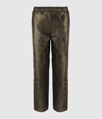 Maevy Pantalon Pantavegan Cuir Vegan Bronze