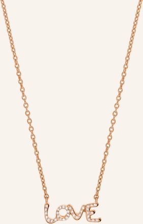 Leaf Halskette Tiny Love Aus 14 Karat Roségold Mit Diamanten rosegold