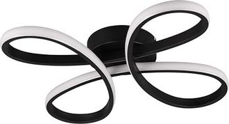 Trio Leuchten LED Deckenleuchte Fly 645610132, Metall Schwarz matt, inkl. 22 Watt LED, Switch Dimmer