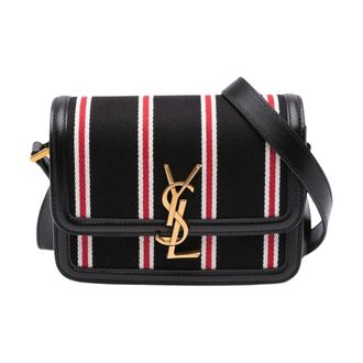Saint Laurent Sac bandouli&egrave;re Niki Mini Pre-owned en toile ray&eacute;e - Femme - Pre-owned - Noir - Taille: ONE Size
