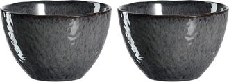 Leonardo Leonardo Matera Keramik-Schalen, 2-er Set, sp&uuml;lmaschinengeeignete Sch&uuml;sseln, 2 Steingut-Schalen mit Glasur, grau, 980 ml, &Oslash; 15,3 cm, 026999