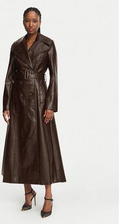 Bardot Bardot Kunstleder-Mantel Andros 60598JB Dunkelrot A-Line Fit