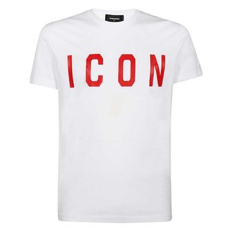 Dsquared2 Wei&szlig;es T-shirt Mit Rotem Icon-print