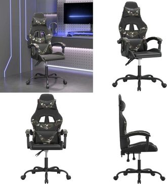vidaXL Vidaxl - Gaming-Stuhl Drehbar Schwarz und Tarnfarben Kunstleder - Gaming Stuhl - Gamer Chair - pc Stuhl - Schreibtischstuhl - Ergonomischer Stuhl