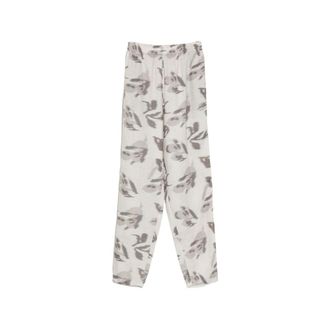 Emporio Armani Bedruckte Leinenhose - - Trousers - Damen - Grau - M