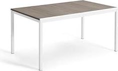 Keter Avon - Rechteckiger Esstisch für den Außenbereich, Garten, Terrasse, 159 x 95 x 75 cm, 6 Personen, Eschenholzdesign mit weißem Gestell, Polypropylen, 