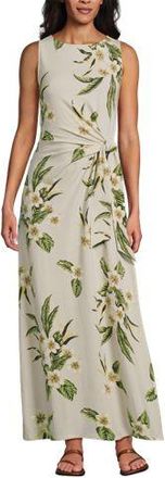 Lands End Maxikleid aus Baumwolle/Modal mit Bindeband, Damen, Größe:32-34 regular, Beige, Elasthan/Baumwoll-Mischung/Synthetic-blend, by Lands End