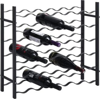 vidaXL Weinregal für 36 Flaschen Schwarz Eisen - Vidaxl