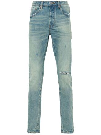 Purple P001 Vintage Knee Blowout Jeans - Blau