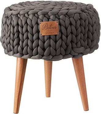 Homemania HOME MANIA Homemania Sitzsack, Baumwolle, Polyester, weicher Frottee, Holz, Dunkelgrau, 40 x 40 x 45 cm