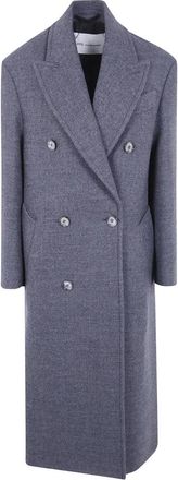 Ami Zweireihiger langer Mantel - - Coats - Damen - Grau - 3XS