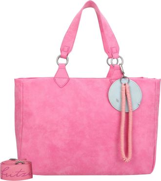 Fritzi Aus Preu&szlig;en Fritzi Izzy Vintage Squeezy Pink Shopper Kunstleder Damen Handtasche Umh&auml;ngetasche Festival City vegan abnehmbares Etui abnehmbare Kordelschnur Vintag