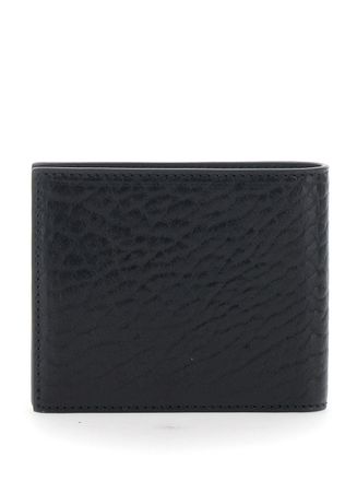 Ferragamo Mens Wallet Revival Black Grained Leather Calfskin