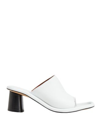 8 by YOOX LEATHER SQUARE TOE THONG MULE