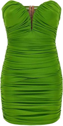Elisabetta Franchi Robe Au Genou - Vert
