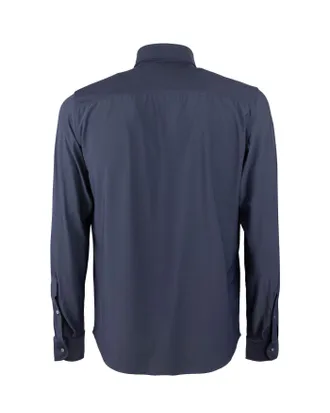 Ghirardelli Mens Shirt Stretch Blue Polyamide
