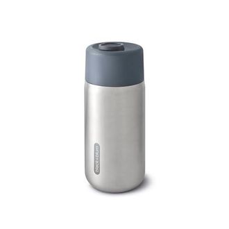 Black + Blum Mug Isotherme - Thermos de Voyage en Acier Inoxydable 100% &Eacute;tanche - Couvercle Verrouillable - 6H de Chaud, 8H de Froid - 340ml - Argent&eacute;/Oc&eacute;an