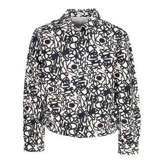 Arte Denim Blumenmuster Rei&szlig;verschlussjacke - - Jackets - Herren - Schwarzk - M
