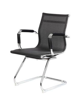 Dmora Stuhl Maitland, Büro-Wartezimmersitz mit Armlehnen, Ergonomischer Wartesitz, 62x54h89 cm, Schwarz