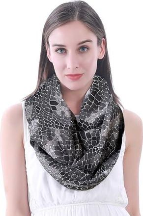 Lina & Lily &Eacute;charpe Infinity l&eacute;g&egrave;re &agrave; imprim&eacute; crocodile pour femme, gris, taille unique