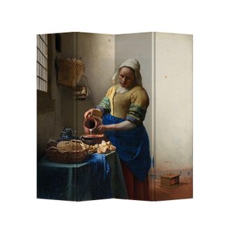 Oriëntique Paravent Raumteiler Spanische Wand L160xH180cm Beidseitig Trennwand Room Divider Raumtrenner Bedruckte Canvas Sichtschutz Leinwand Doppelseitig