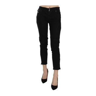 John Galliano Mid Waist Slim Leg Cropped Jeans - - Jeans - Damen - Schwarzk - W24