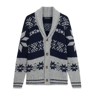 Brooks Brothers Donegal Jacquard Schalkragen Cardigan - - Knitwear - Herren - Mehrfarbig - M