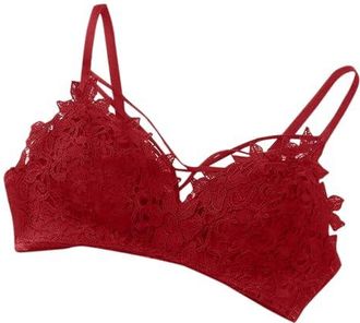 Generic Soutien Gorge Dos Nu, Soutien Gorge sans Armature 110E Petite Poitrine Tres Bon Maintien Lot Brassiere Dentelle Rouge Femme 100D Lingerie Grande Taill