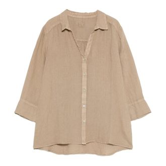 120% Lino Klassisches Hemd mit Kragen - - Blouses & Shirts - Damen - Beige - M