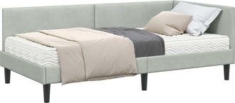 vidaXL Struttura Letto Angolare Con Materasso Altro 2 Pz Grigio Chiaro Vidaxl