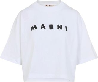 Marni Femme, Tops, Blanc, Taille: 36 FR Lily Cotton T-Shirt