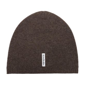 Acne Studios Unisex Fitted Beanie - Acne Studios Cashmere Brown Accessories Hats