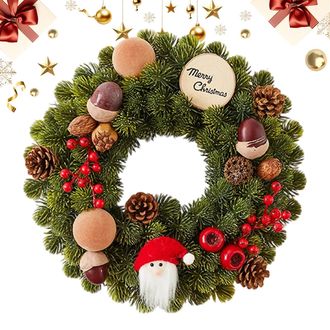 Generico Weihnachtskranz f&uuml;r T&uuml;r: Kunstgirlande, mit Kiefernakzenten, Eingangskreis vorne, saisonal im Freien, Klassische Winterausstellung, f&uuml;r das Zuhause vo