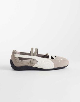 Puma Speedcat ballerines en daim taupe-Marron