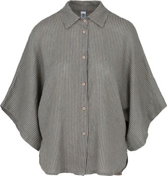 Bomboogie Femme, Blouses et Chemises, Brun, Taille: 38 FR Chemise en Lin Coupe Standard