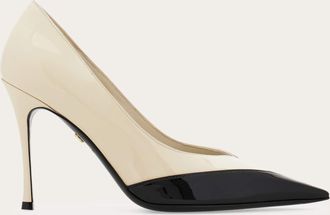 Ferragamo Damen Zweifarbige Pumps Wei&szlig; Gr&ouml;&szlig;e 36.5
