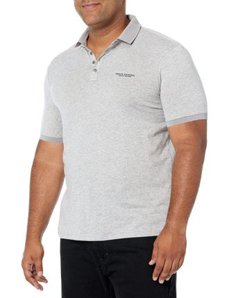 A|X Armani Exchange Herren 4 Buttons Poloshirt, Grau, XXL