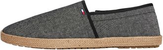 Tommy Hilfiger Herren Espadrilles Chambray mit Logo, Schwarz (Black), 43