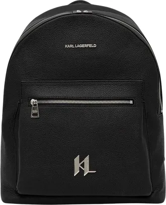 Karl Lagerfeld Homme, Sacs, Noir, Taille: ONE Size Sac &agrave; dos Monogramme Textur&eacute;
