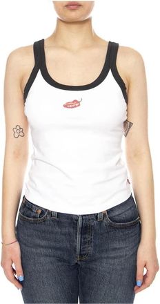 Levi's Femme, Tops, Blanc, Taille: 38 FR D&eacute;bardeur Essentiel Graphique