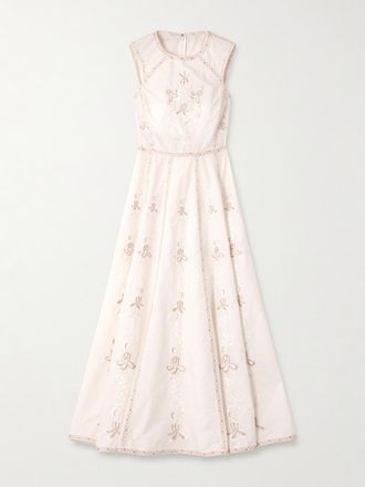 Emporio Sirenuse Clodette Midikleid Aus Einer Baumwollmischung Mit Stickereien - Wei&szlig;