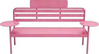 Generic Metallbank Sitzbank Outdoor Wetterfest 2 Sitzer mit R&uuml;ckenlehne und Ablagen Gartenbank Parkbank Eisen f&uuml;r Gastronomie, Balkon, Terrasse, &Ouml;ffentliche B