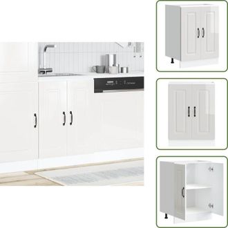 vidaXL Sp&uuml;lenunterschrank Kalmar Hochglanz-Wei&szlig; 60x46x81,5 cm - Sp&uuml;lenunterschrank - Sp&uuml;lenunterschr&auml;nke - K&uuml;chenunterschrank - K&uuml;chenschrank